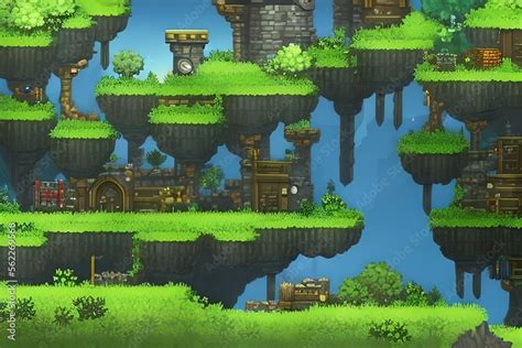 Game Background Flat Style 2d Game Background Wallpaper Stock Illustration Adobe Stock