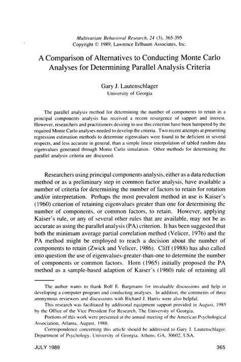 Pdf A Comparison Of Alternatives To Conducting Monte Carlo Analyses