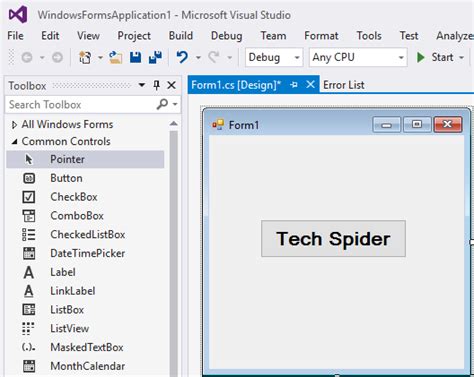 C Graphical User Interface Tech Spider
