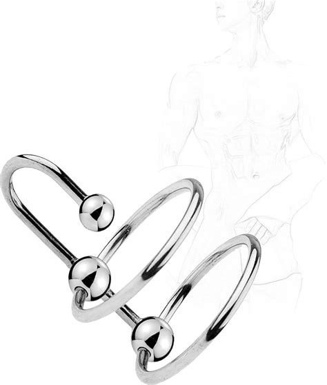 Jinghua3 Metal Sm Double Penis Ring Cock Ring Foreskin Glans Ring With