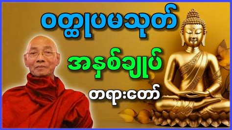 ပါမောက္ခချုပ်ဆရာတော် ဟောကြားတော်မူသော ဝတ္ထုပမသုတ် အနှစ်ချုပ် တရားတော်မ