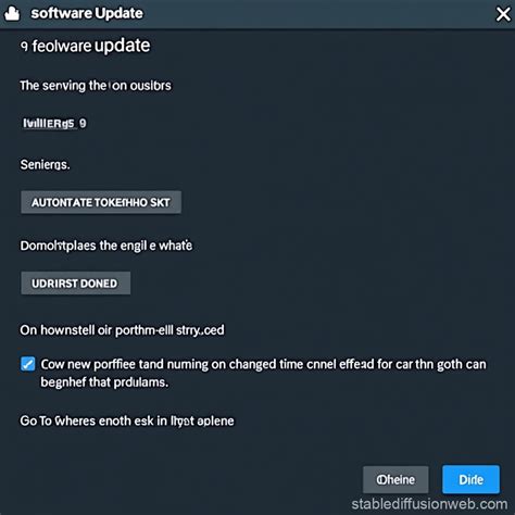 Software Update Screenshot Stable Diffusion Online