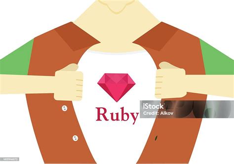 Ruby Hero Flat Designadvanced Ruby Programming Conceptual Illustration