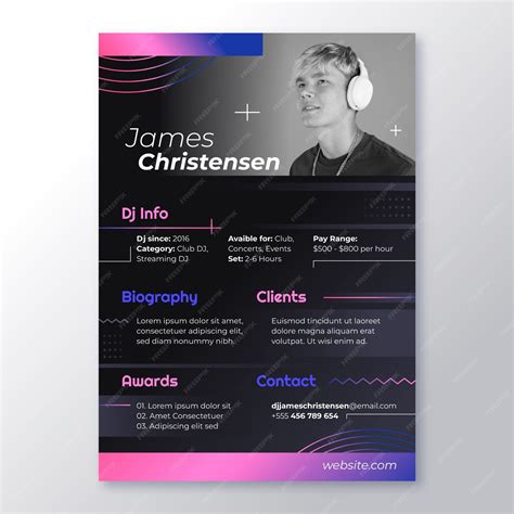 Premium Vector Gradient Resume Template