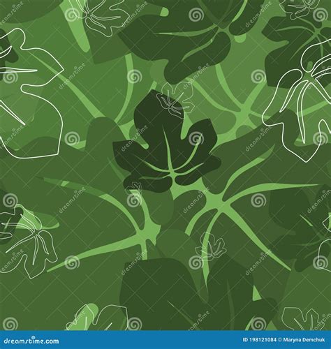 Fig Leaves Seamless Vector Illustration Patter Stock Vector