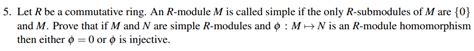 solved 5 let r be a commutative ring an r module m is