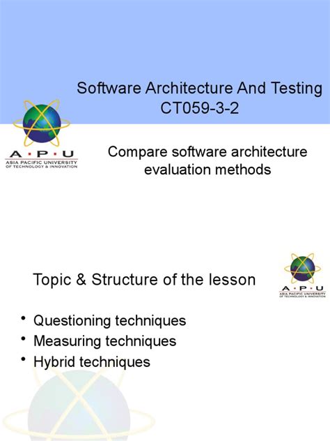 Week 13 Compare Software Architecture Evaluation Methods Pdf