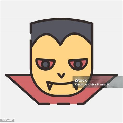 아이콘 드라큘라 뱀파이어 채워진 선 스타일의 아이콘입니다 인쇄물 포스터 전단지 파티 장식 인사말 카드 등에 적합합니다 10월에 대한 스톡 벡터 아트 및 기타 이미지 Istock