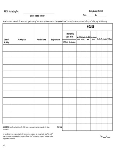 Mcle Study Log Fill Out And Sign Online Dochub