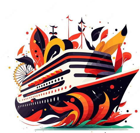 Premium Vector Carnival Festivity Theme Minimalist Cruise Ship
