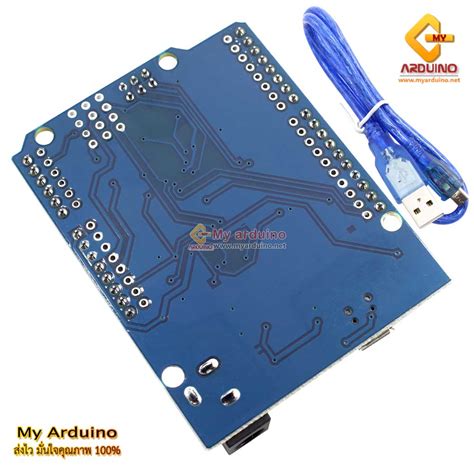 Arduino Uno R3 Atmega328p แบบ Smd Micro เพิ่มพอร์ทขยายขา พร้อมสาย Micro Usb 50cm ขาย Arduino