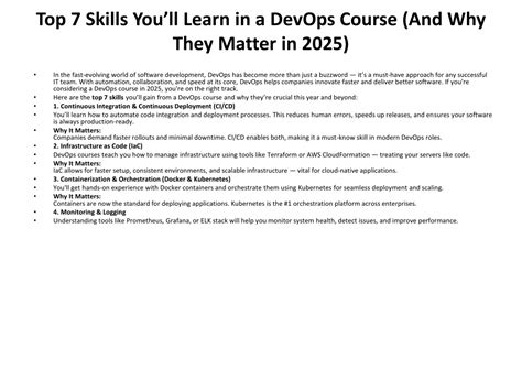 Ppt Top 7 Skills Youll Learn In A Devops Powerpoint Presentation