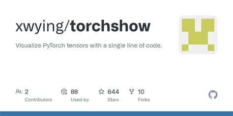 Github Xwyingtorchshow Visualize Pytorch Tensors With A Single Line