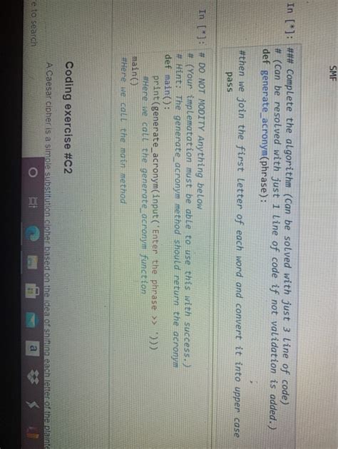 solved run с code coding exercise c1 an acronym is a word
