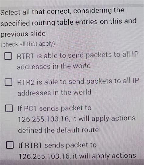 Solved Select All That Correct Considering The Specified
