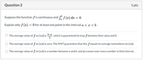solved question 2 1 pts suppose the function f is continuous