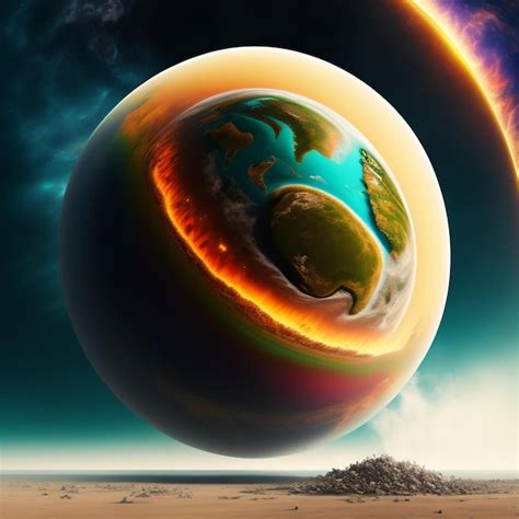 Free Photo A Planet With A Sun And A Planet With A Planet With A Planet With A Planet