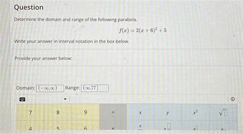 Solved Question Determine The Domain And Range Of The Following
