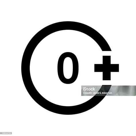 Null Plus Symbol Nummer 0 Im Kreis Isoliert Auf Weißem Hintergrund
