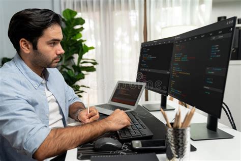 It Developer Writing Data Memo Software Development On Paper S Coding