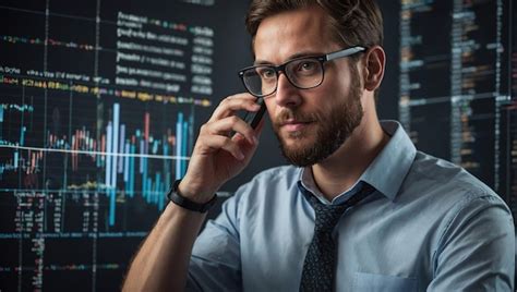 Premium Photo A Data Analyst Is Talking On The Phone