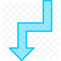 Zigzag Arrow Icon Download In Colored Outline Style