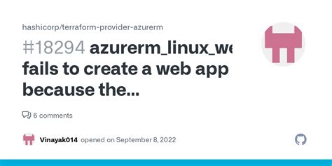 Azurermlinuxwebapp Fails To Create A Web App Because The Azurerm