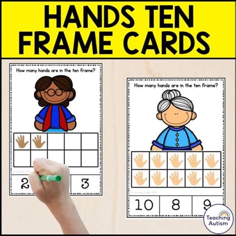 Counting Hands Ten Frame Task Cards Me And My Body Math Activities