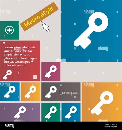 key icon sign metro style buttons modern interface website buttons
