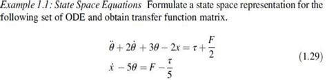 Solved Example State Space Equations Formulate A State Chegg Com