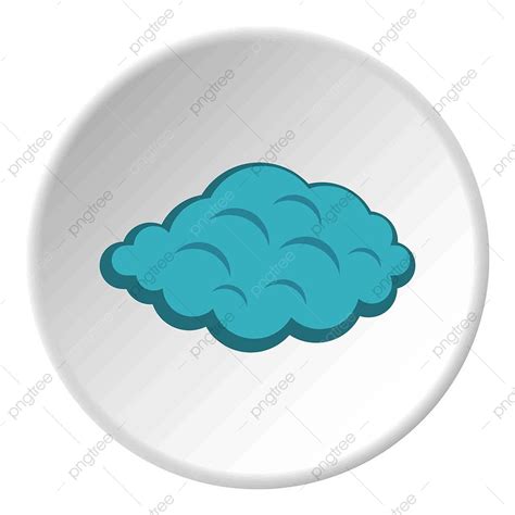 Small Cloud Icon In Flat Circle Isolated On White Background Vector Illustration For Web Flat