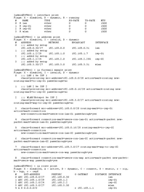Contoh Mikrotik Load Balancing Multi Over Gateway Untuk Lan Dan