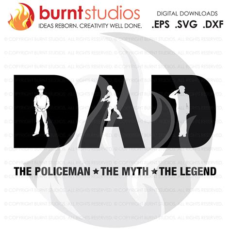 Digital File Fathers Day Policeman T Policeman Dad Policeman Svg