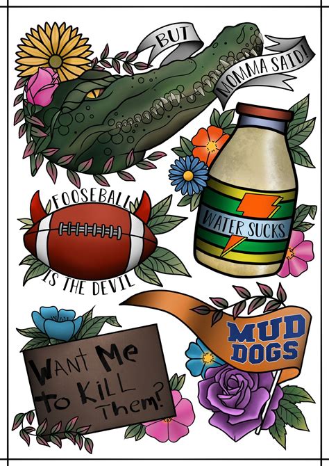Waterboy Tattoo Flash Adam Sandler Tattoos Sandlot Tattoo Cool Tattoos