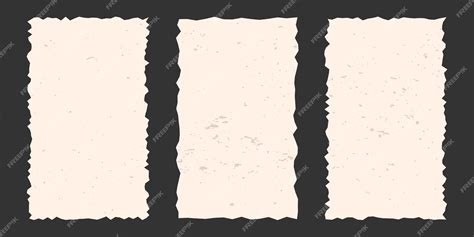 Premium Vector Set Of Vertical Vintage Torn Rectangular Sheets Of Aged Paper With Jagged Edges