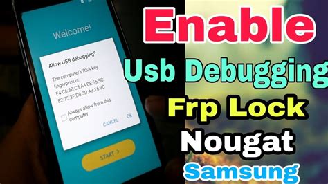 Enable Usb Debugging In Frp Lock Samsung Nougat Phone Youtube