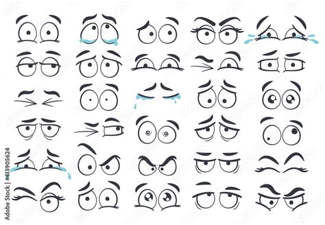 Cartoon Eyes Hand Drawn Eye Emotions Funny Eyes Expression And Blink