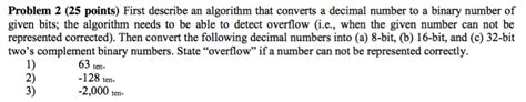 Solved First Describe An Algorithm That Converts A Decimal Chegg