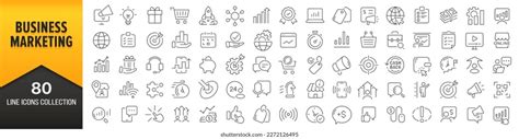 Set Business Marketing Line Icons Collection Stock Vector Royalty Free 2187406279 Shutterstock