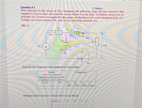 Solved Question 2 7 Marks With Reference To The Circuit