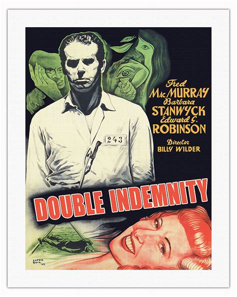 Double Indemnity Starring Fred Macmurray And Barbara Stanwyck Vintage