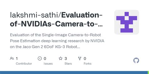 Github Lakshmi Sathi Evaluation Of Nvidias Camera To Robot Pose Estimation Deep Learning