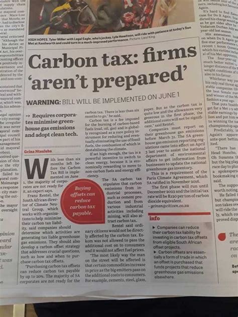 Carbon Tax Implementation Article Rasa