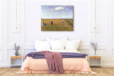 Деца и млади момичета берат цветя в поле северно от Скаген Roi Art