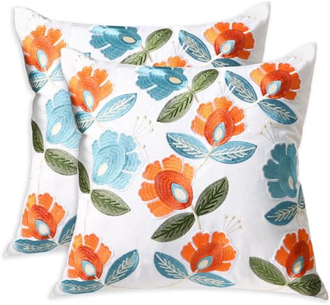Dxynlzq Embroidered Decorative Throw Pillow Covers Couch Pillowcases