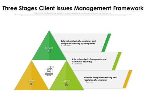 Three Stages Client Issues Management Framework Ppt Powerpoint