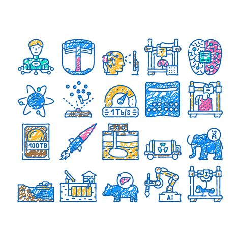 Future Technology Digital Data Icon Hand Drawn 49817948 Vector Art At