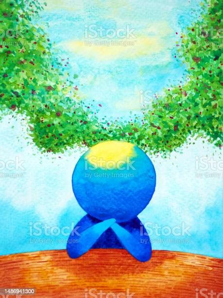 인간의 머리 사려 깊은 영감 정신 건강 상상 감정 에너지 영적 사고 지나치게 생각하는 두뇌 힘 예술 일러스트레이션 디자인 수채화 그림 마음 챙김에 대한 스톡 벡터 아트 및