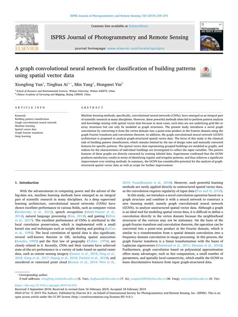 PDF A Graph Convolutional Neural Network For Classification Of Building Patterns Using Spatial