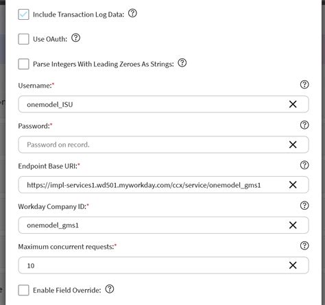 Configure A Workday Datasource One Model